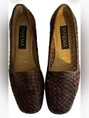 Ipanema | Shoes | Ipanema Butterfly Woven Leather Loafers In A Dark ...